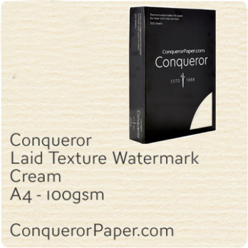 Conqueror PAPER - Laid Cream 100gsm A4-210x297mm